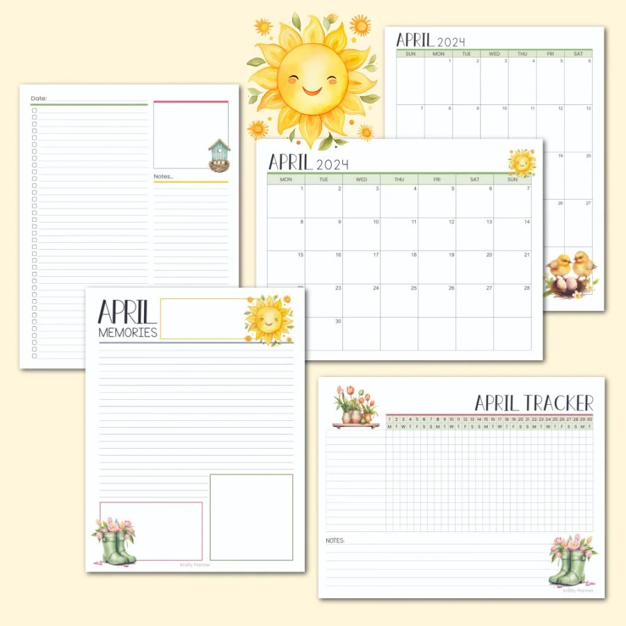 April 2024 Monthly Planner Printables — Krafty Planner