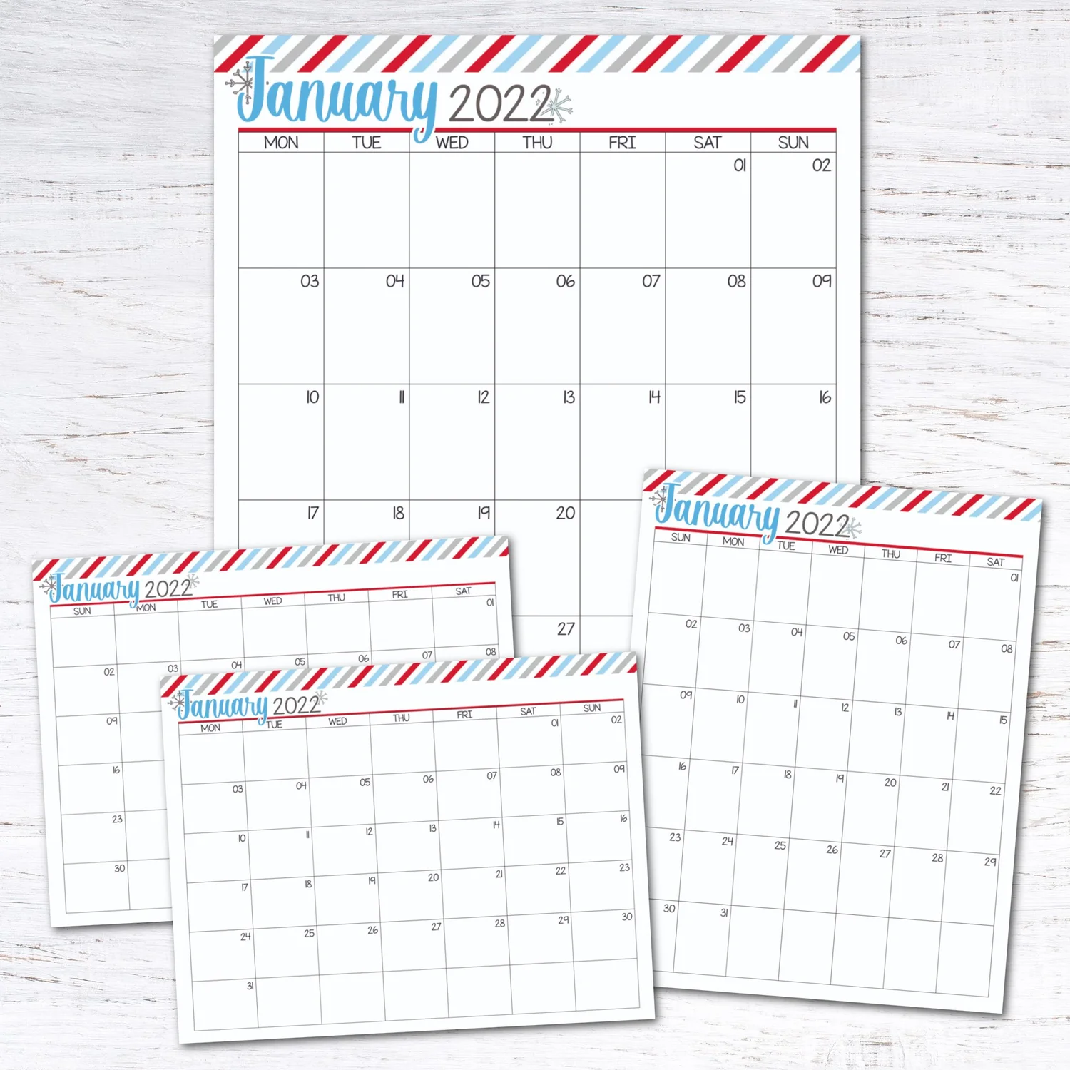 Free Printable January 2022 Calendar — Krafty Planner