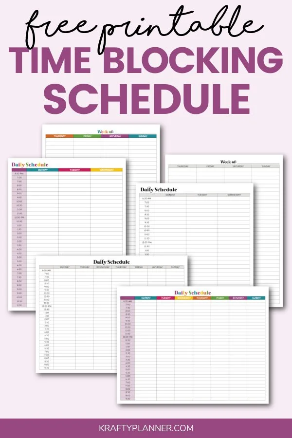 Daily Time Blocking:Free Printable Schedule — Krafty Planner