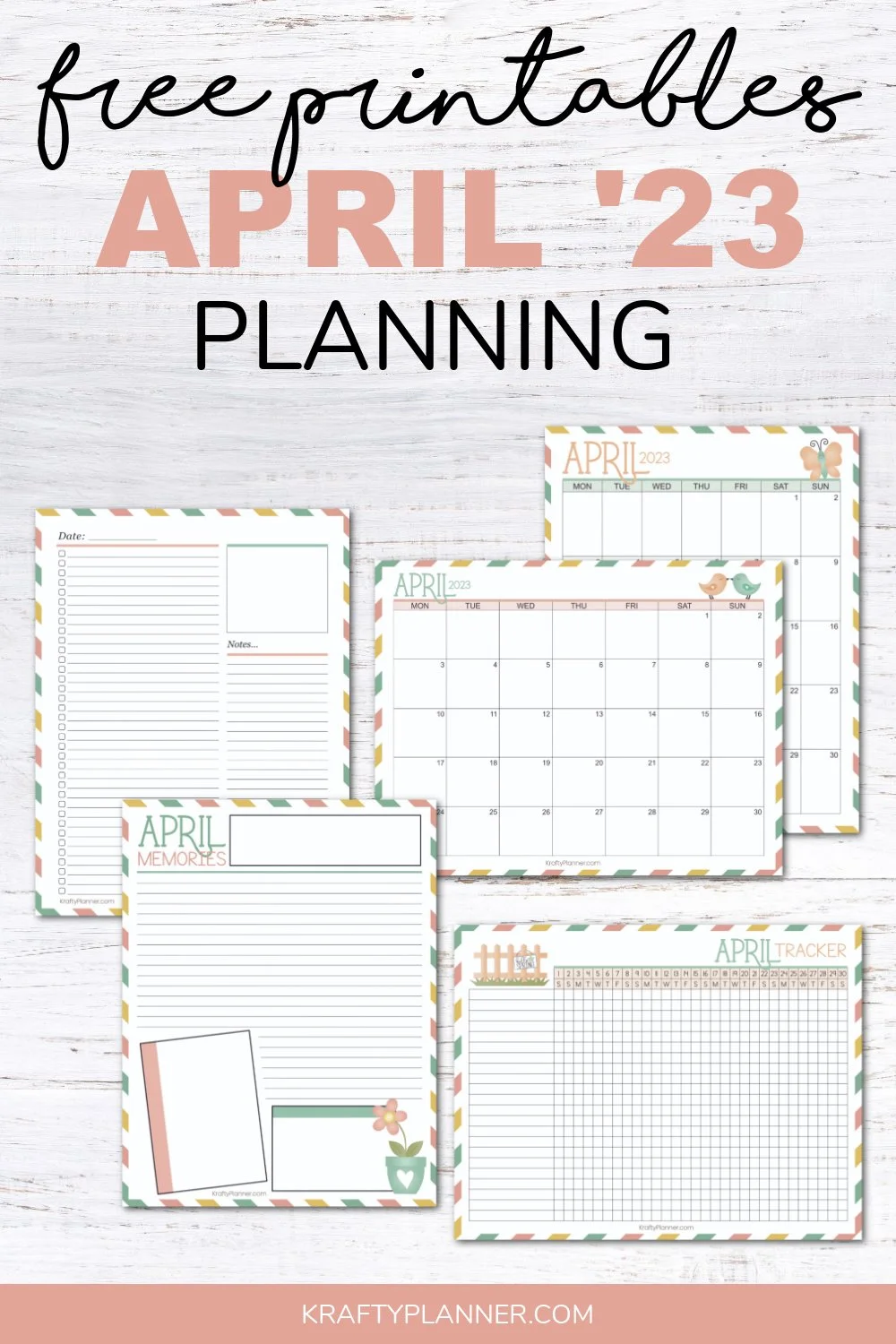 Free Printable April 2023 Planning Pages — Krafty Planner