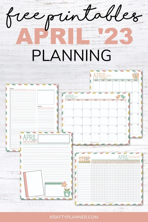 Free Printable April 2023 Planning Pages — Krafty Planner