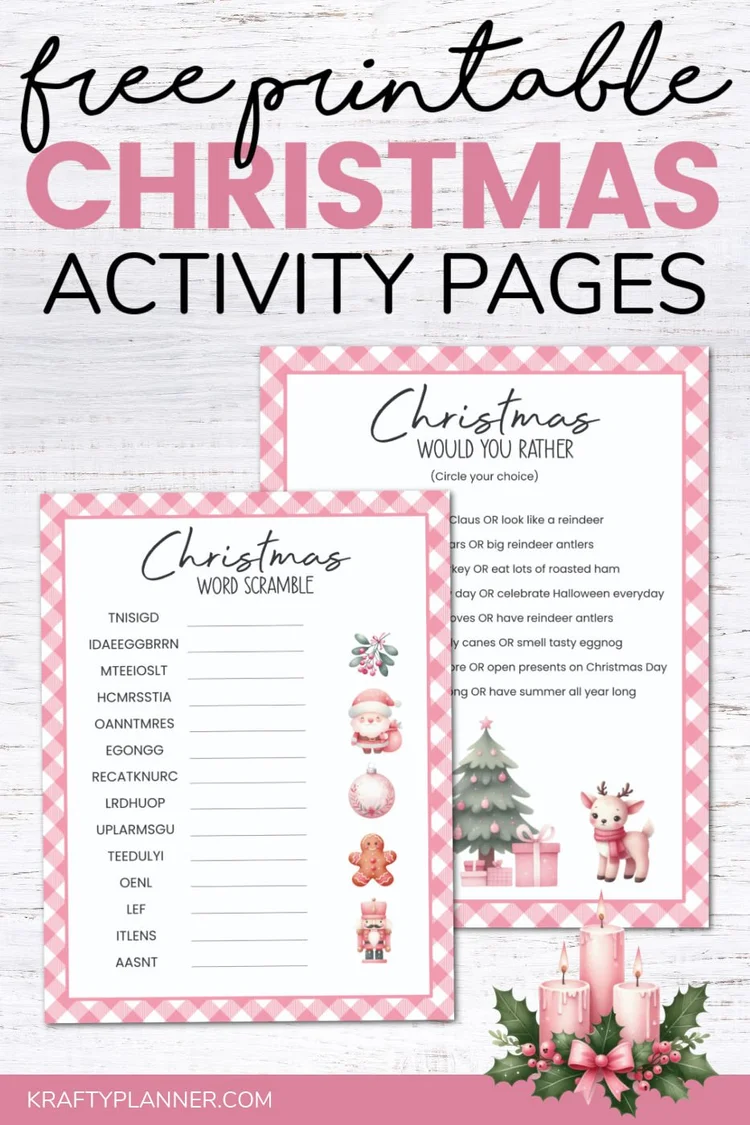 Festive Christmas Activity Printables — Krafty Planner