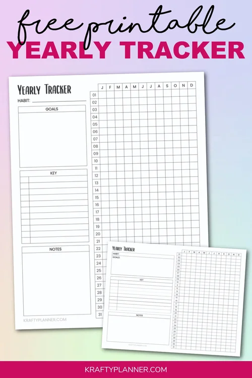 Free Printable Yearly Habit Tracker — Krafty Planner