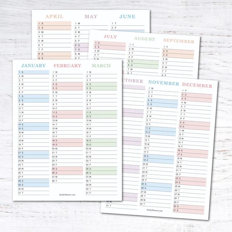 Free Printable 2023 Color Calendex — Krafty Planner