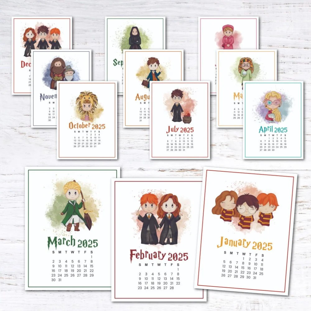 Free 2025 Harry Potter Wall Calendar — Krafty Planner