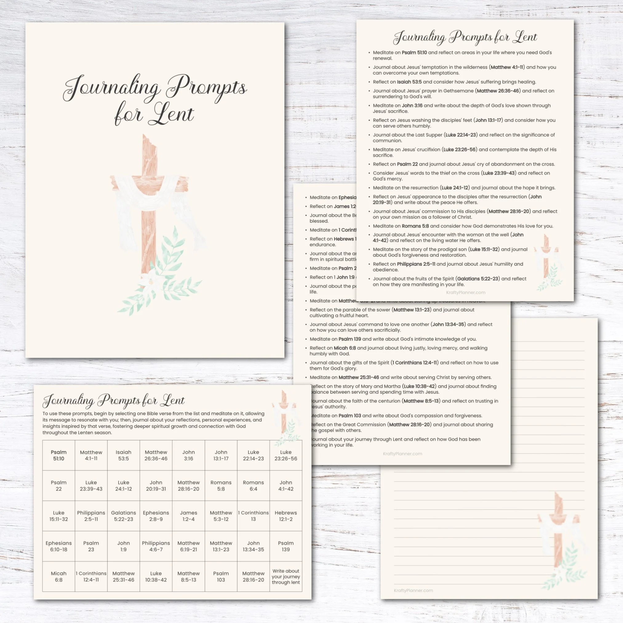 40 Journaling Prompts for Lent & a Free Printable Journal — Krafty Planner