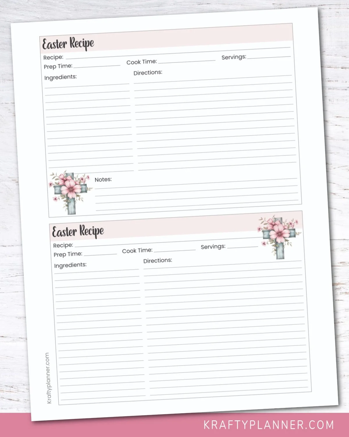 Easter Recipe Card – Free Printable! — Krafty Planner