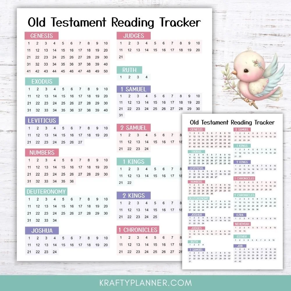 Printable Bible Chapter Checklist – Old & New Testament — Krafty Planner