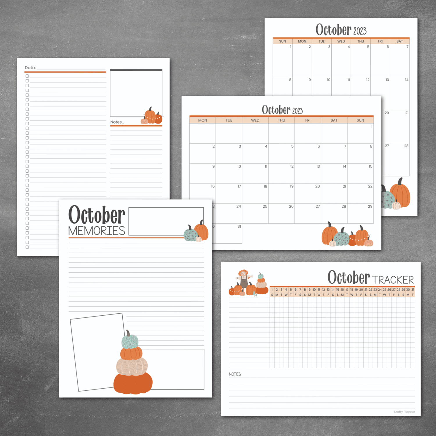 Free Printable October 2023 Planning Pages — Krafty Planner