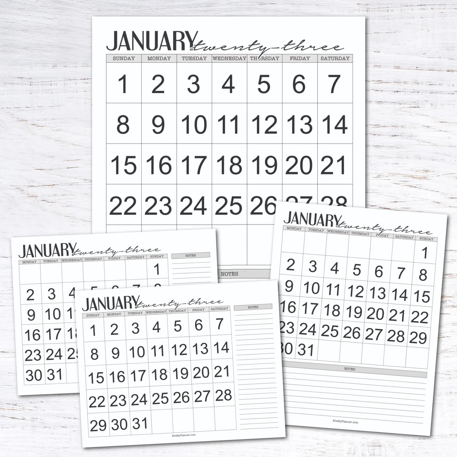 Large Print 2023 Calendar {Free Printable} — Krafty Planner