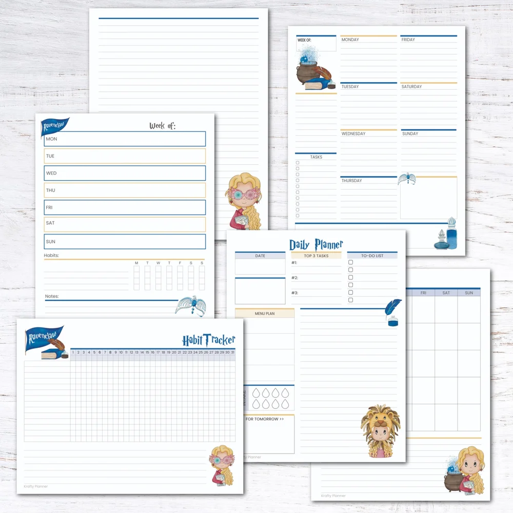 Free Printable Harry Potter Planning Pages — Krafty Planner