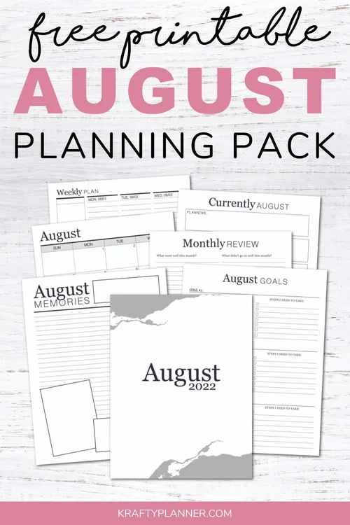 Free Printable August Planning Packet — Krafty Planner
