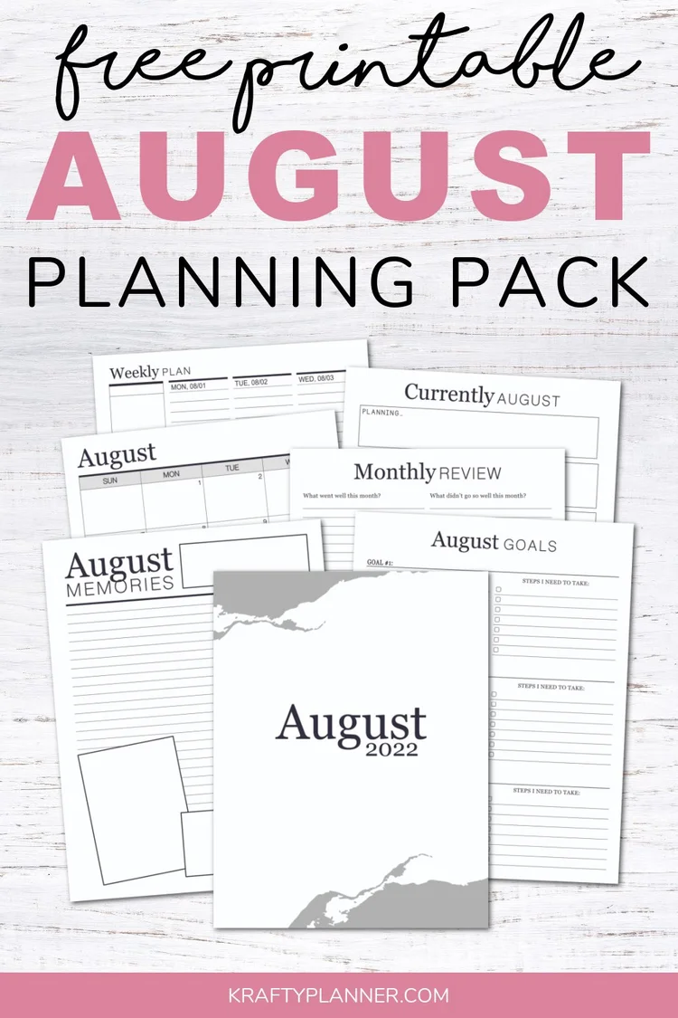 Free Printable August Planning Packet — Krafty Planner