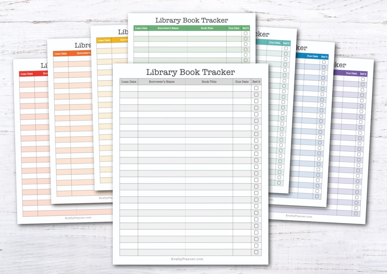 Free printable library book tracker — Krafty Planner