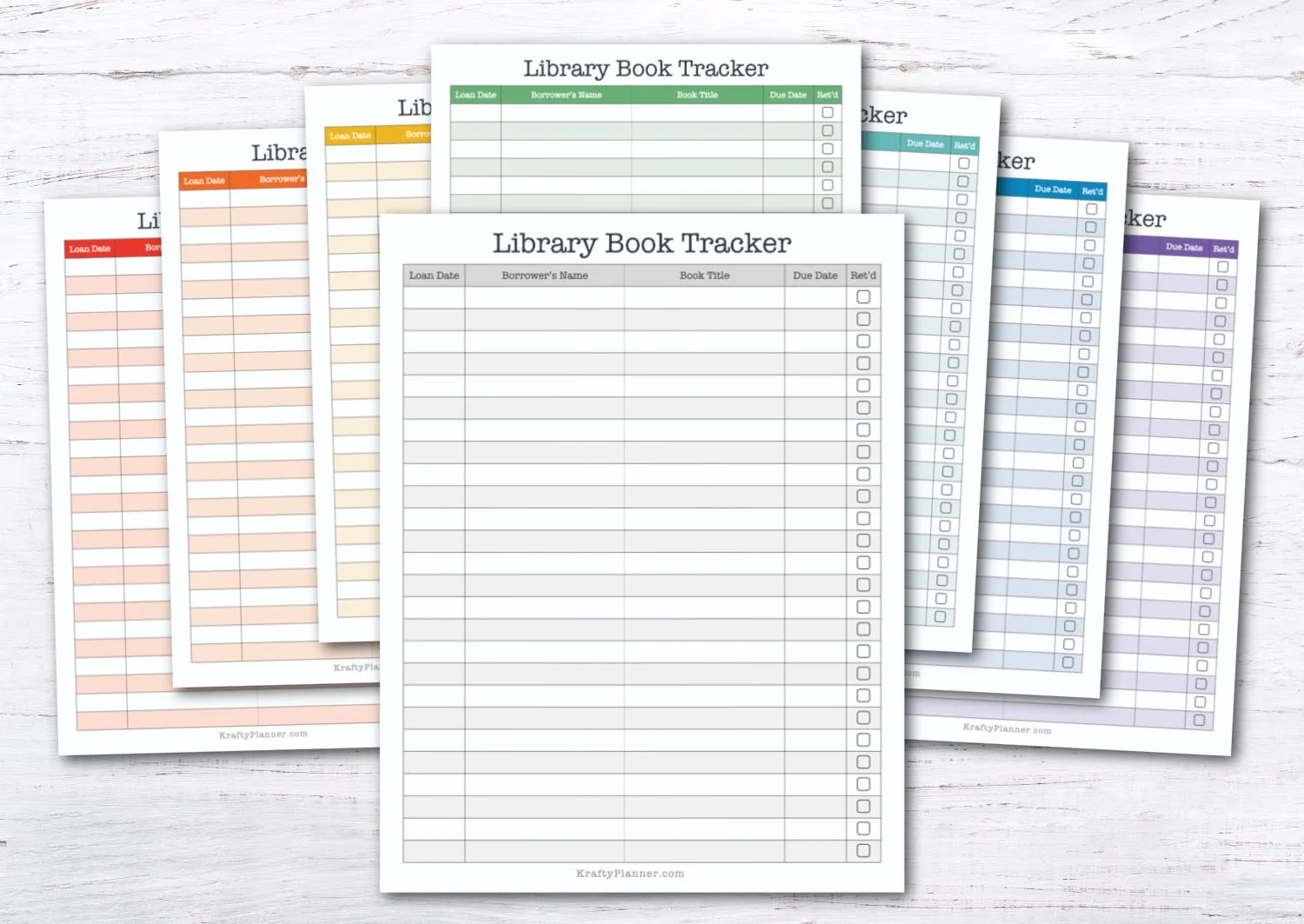 Free printable library book tracker — Krafty Planner