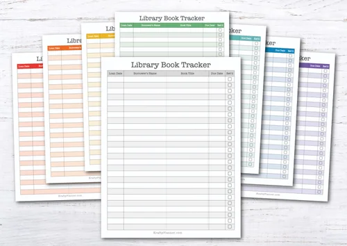 Free printable library book tracker — Krafty Planner