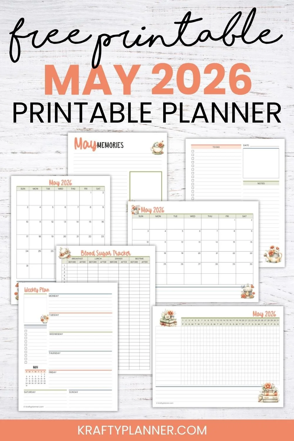 Free May 2026 Planner Printables – Stay Organized All Month — Krafty ...