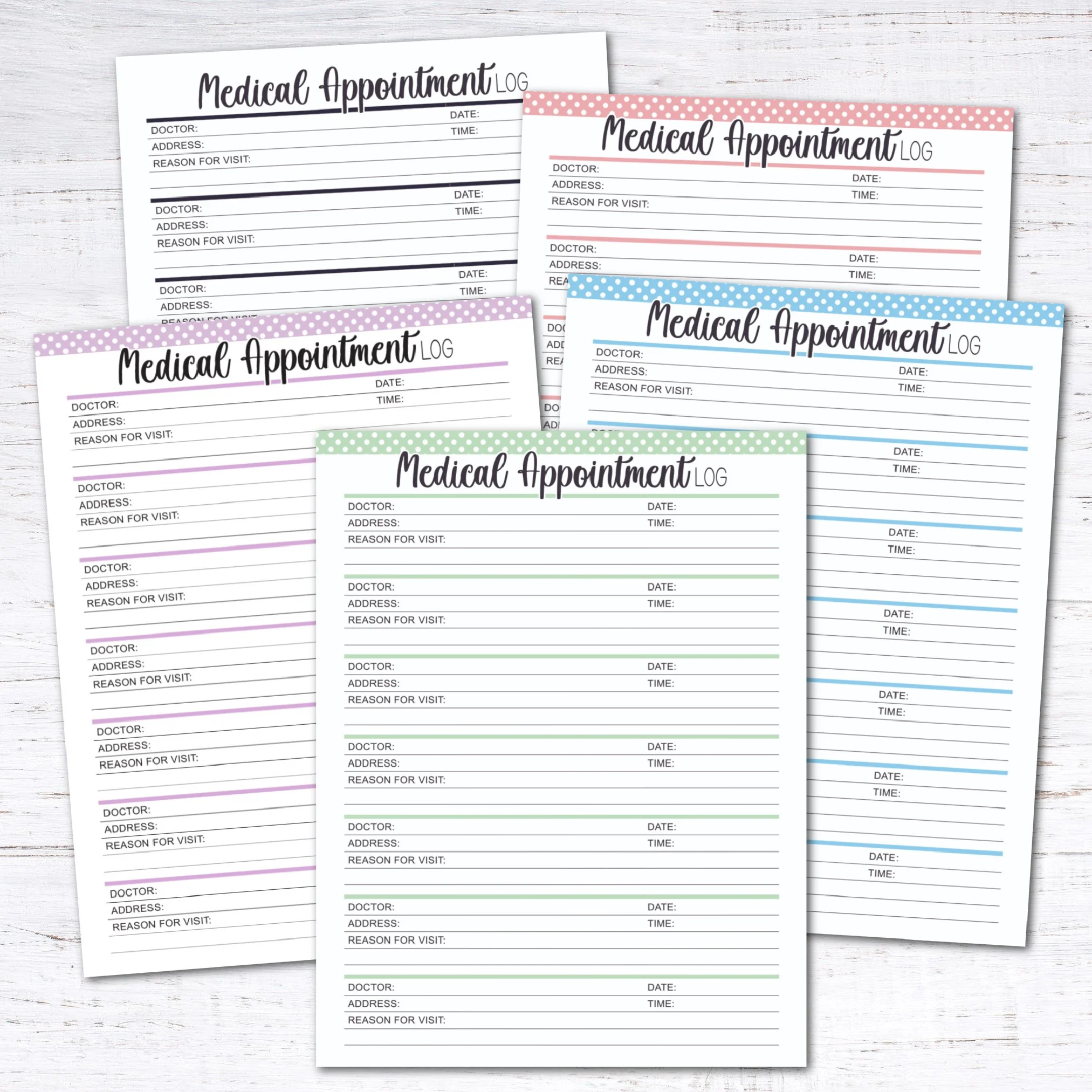 Medical Appointment Log | Free Printable (Day 8) — Krafty Planner