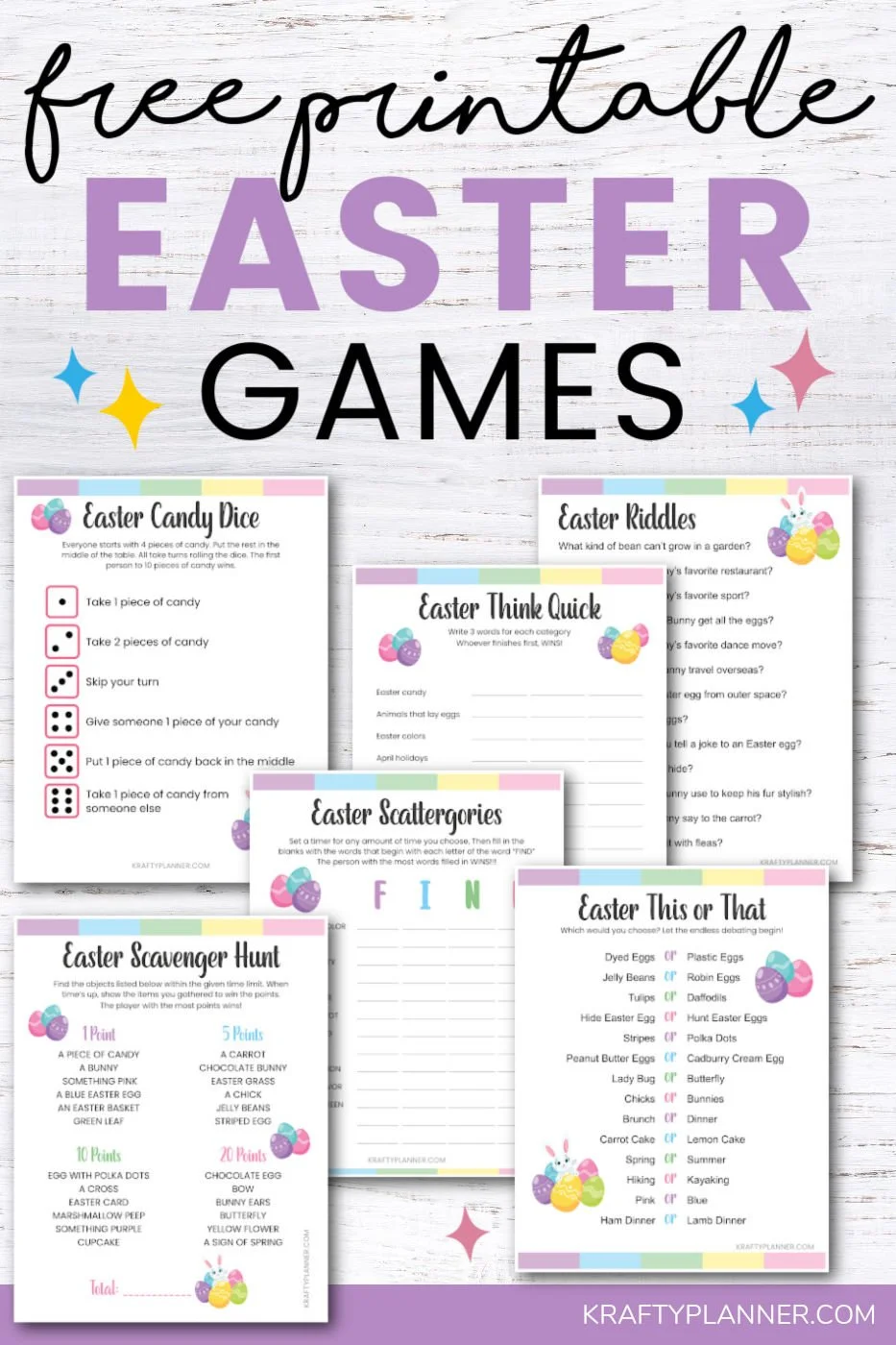 Free Printable Easter Games for Family Fun — Krafty Planner