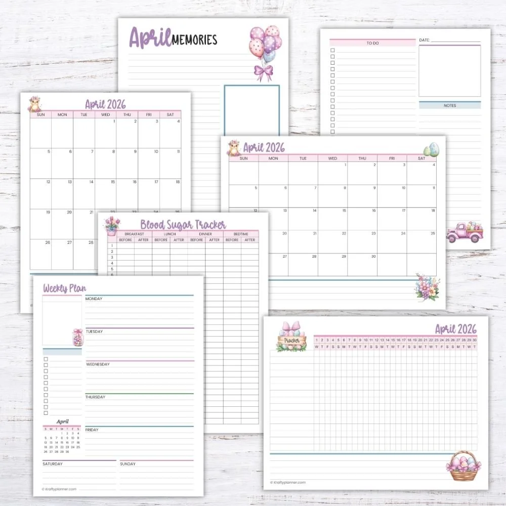 April 2026 Planning Freebies: Calendars, Trackers & Planners — Krafty ...