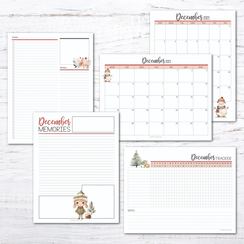 Free Printable December 2023 Planning Pages — Krafty Planner