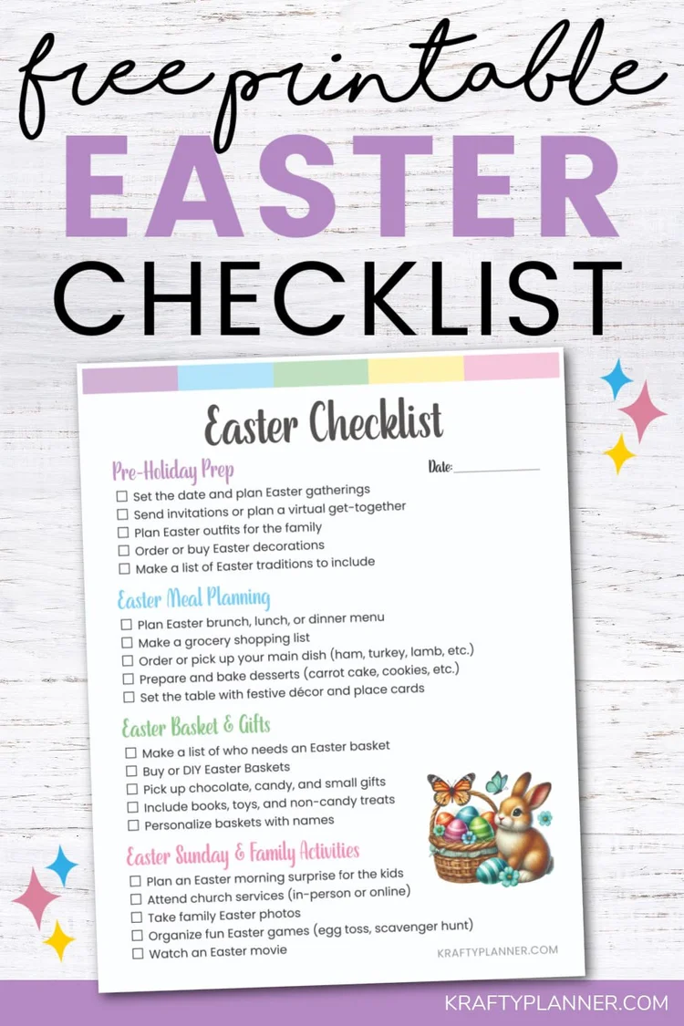 Free Printable Easter Checklist to Get Ready for the Holiday — Krafty ...