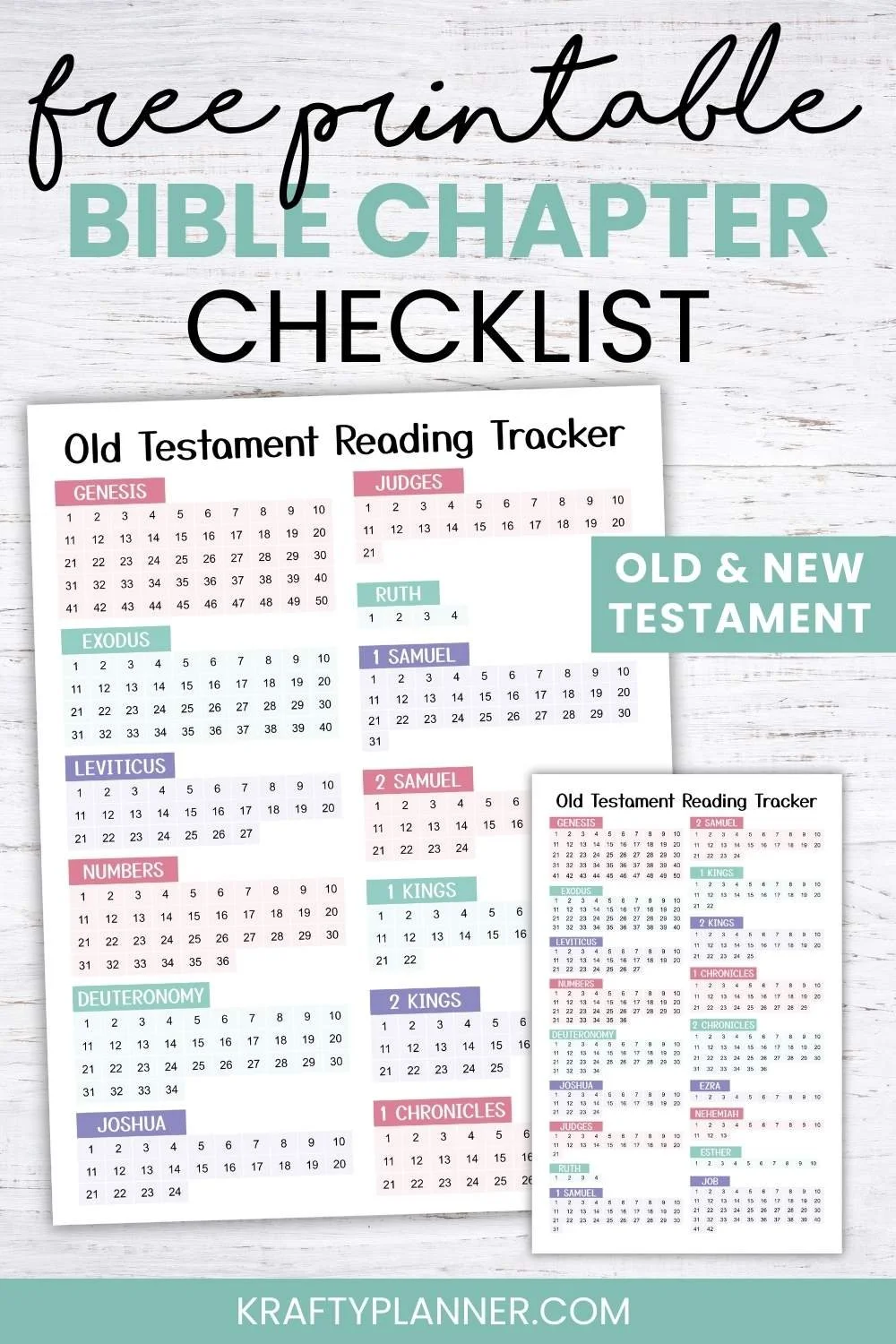 Printable Bible Chapter Checklist – Old & New Testament — Krafty Planner