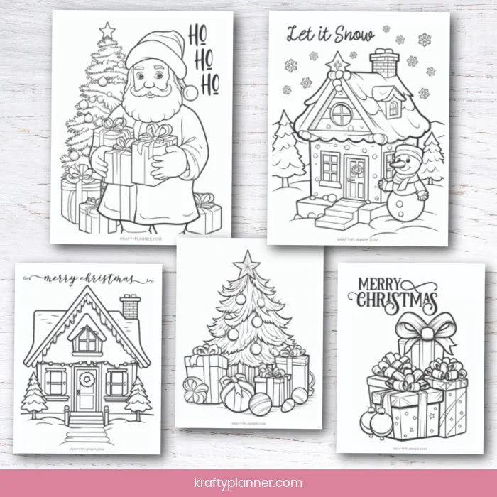 Free Printable Christmas Coloring Pages — Krafty Planner