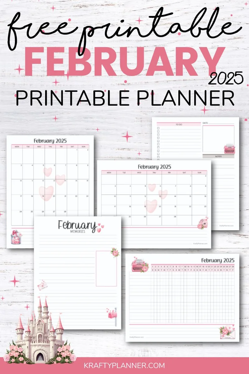Free Printable February 2025 Planners — Krafty Planner