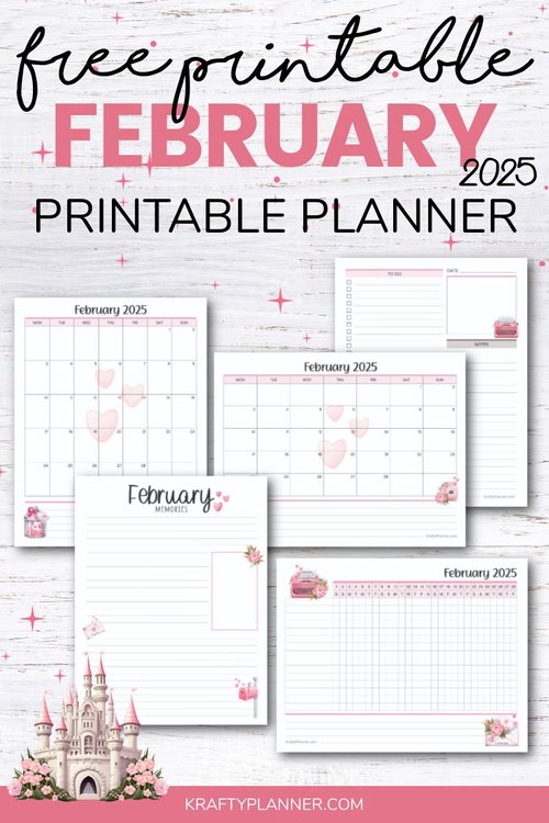 Free Printable February 2025 Planners — Krafty Planner