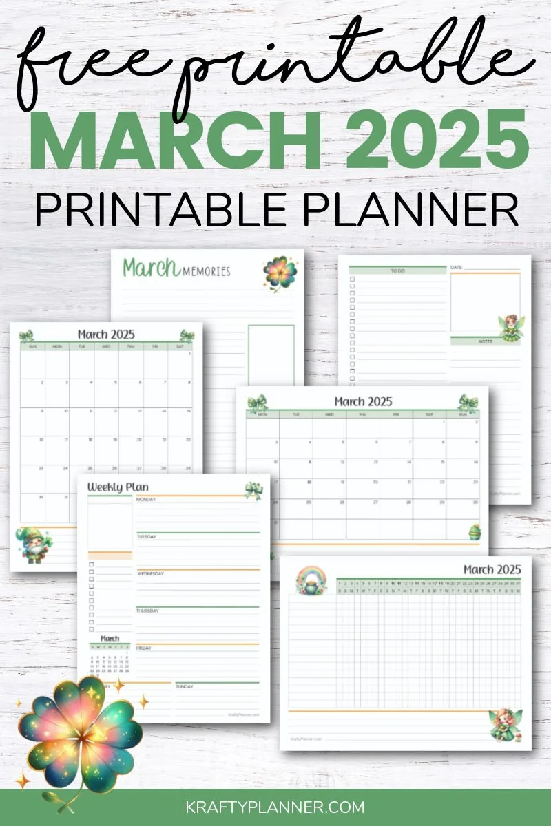 Free March 2025 Planner Printables! — Krafty Planner