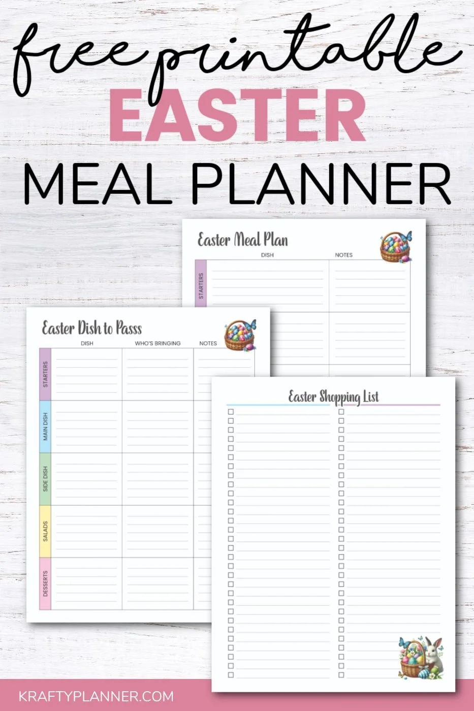 Easter Meal Planner and Shopping List — Krafty Planner