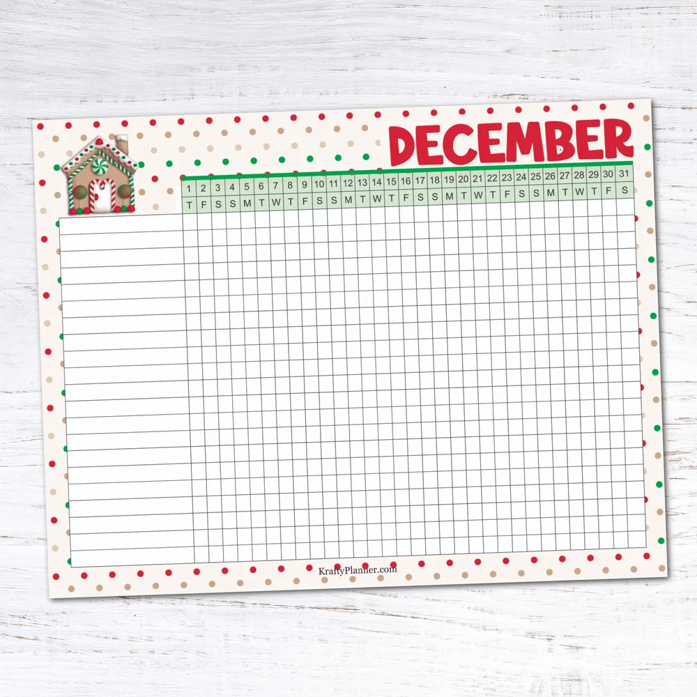 Free Printable December Habit Tracker — Krafty Planner