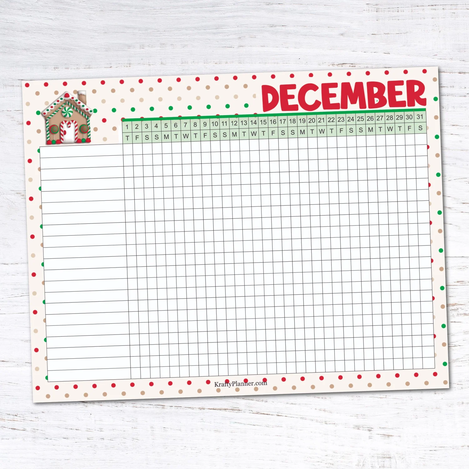 Free Printable December Habit Tracker — Krafty Planner
