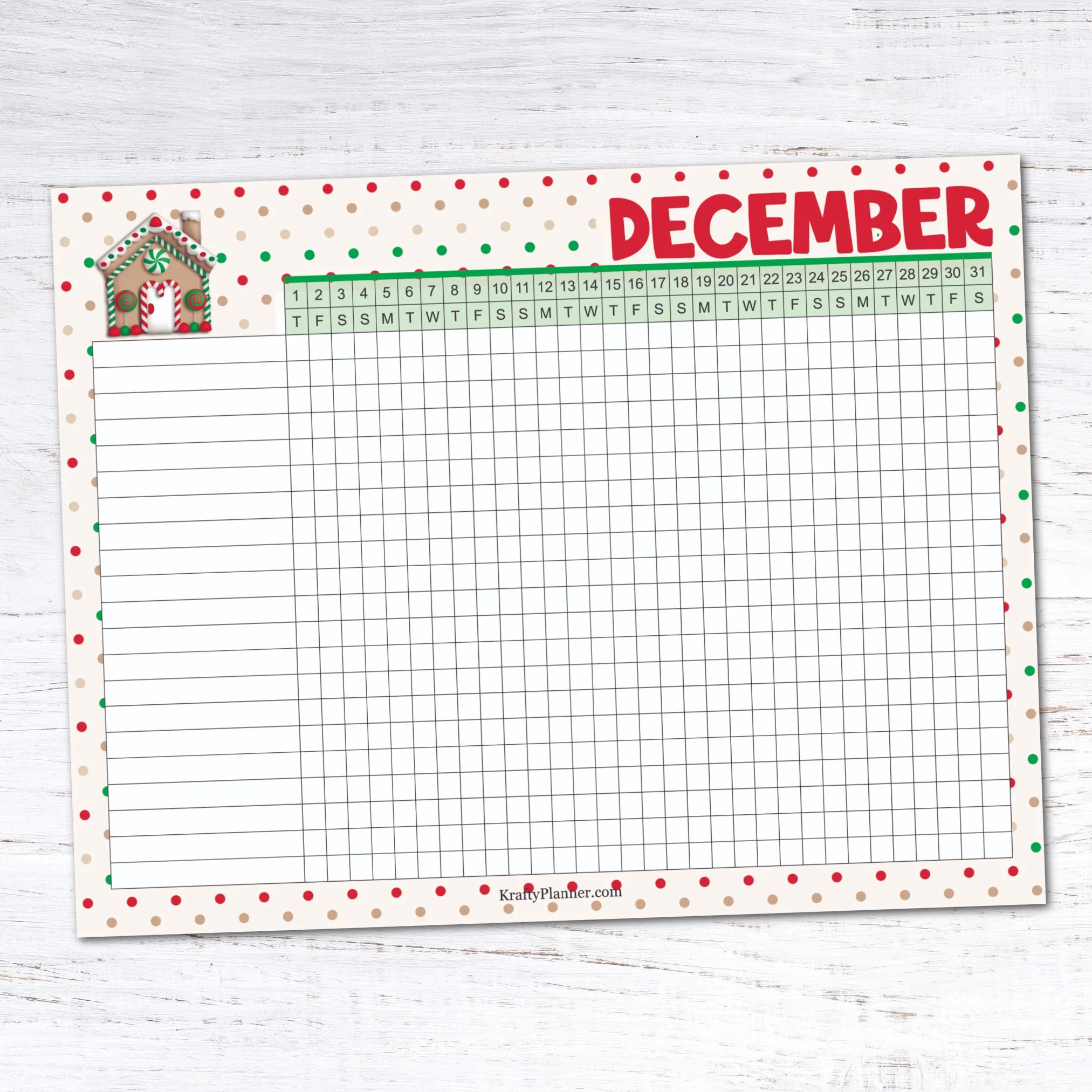 Free Printable December Habit Tracker — Krafty Planner