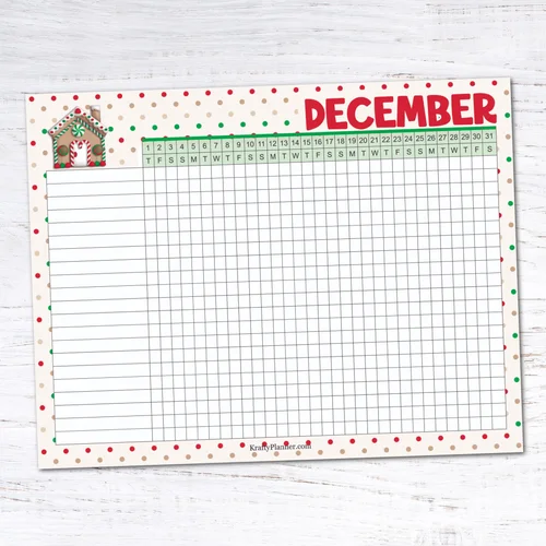 Free Printable December Habit Tracker — Krafty Planner