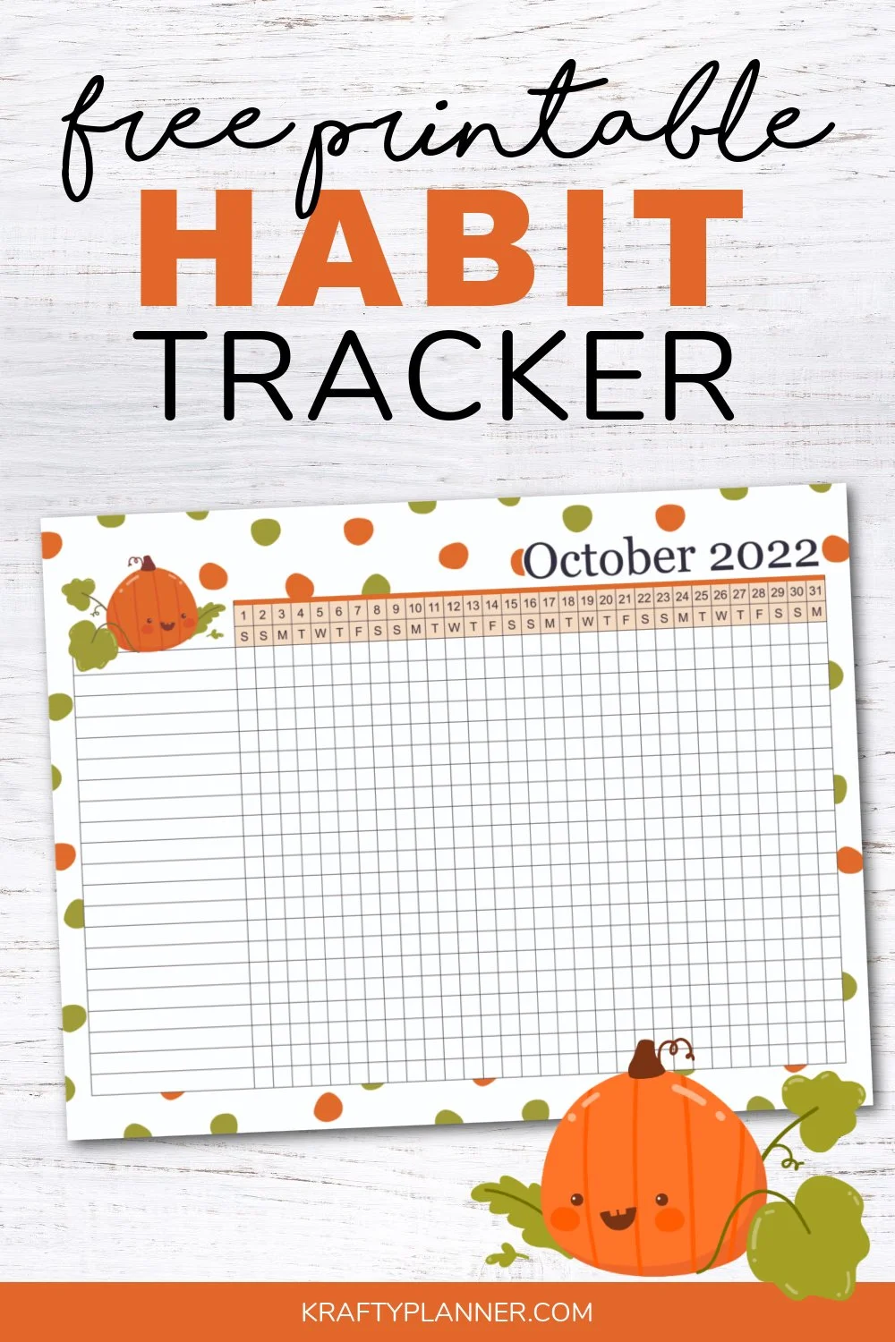 Free Printable October Habit Tracker — Krafty Planner