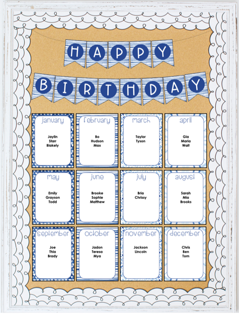 Calming Blue Watercolor Classroom Decor — The Designer Teacher