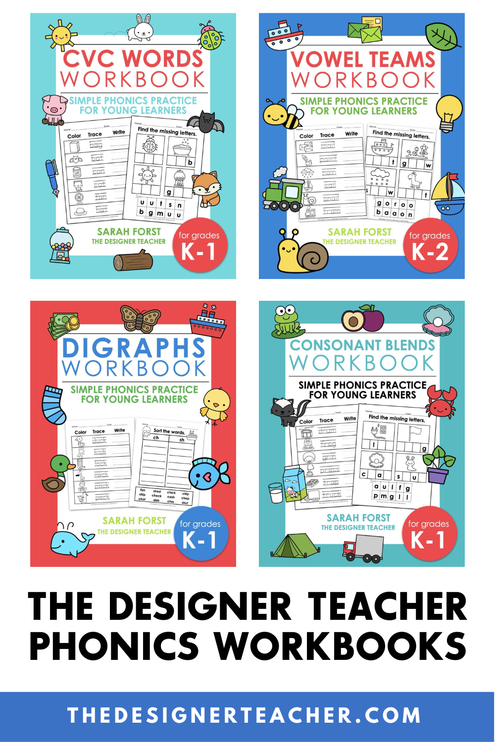 The Designer Teacher Phonics Workbooks — The Designer Teacher