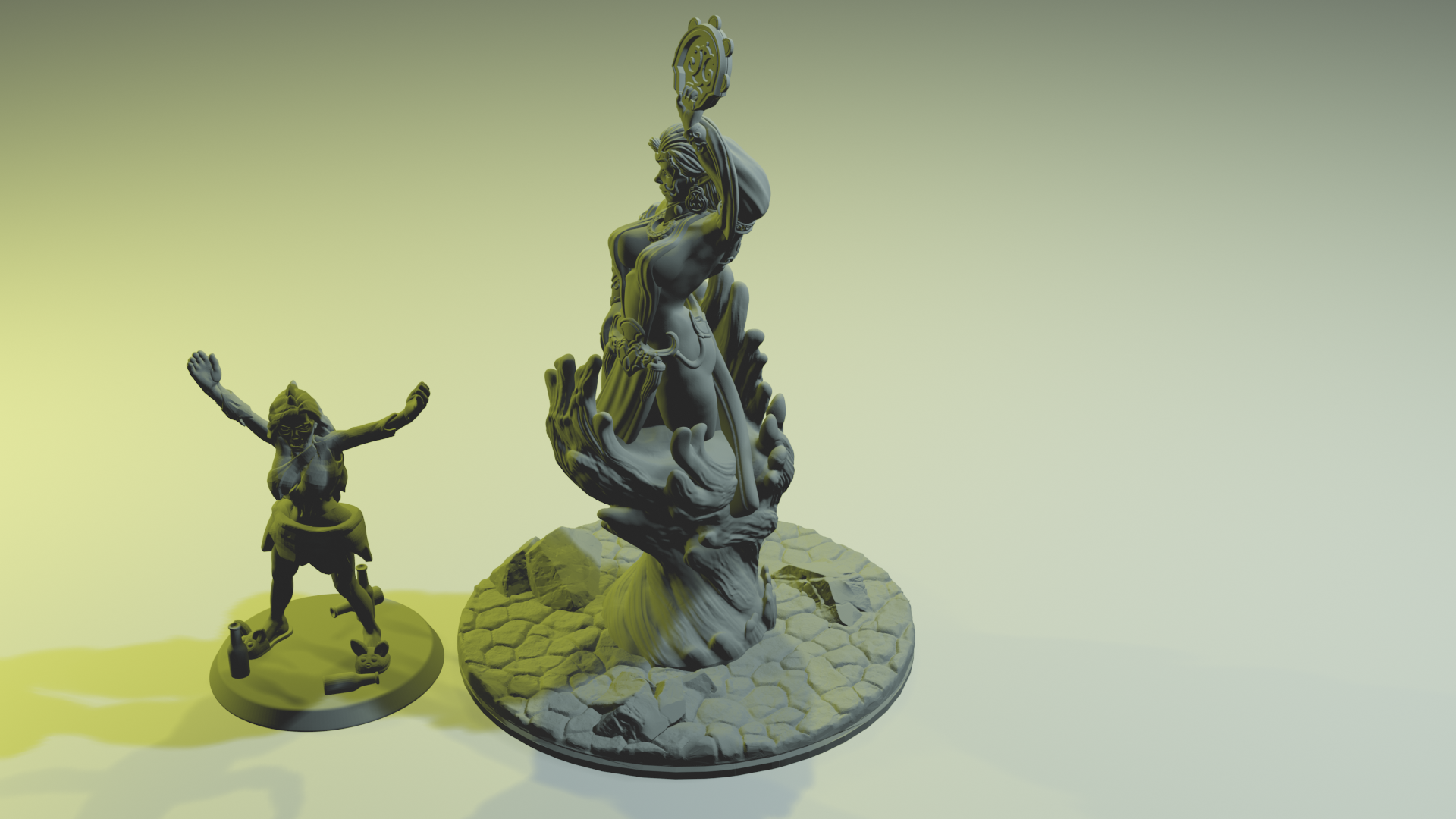 Fire Djinn Variety Pack of Four Djinn Figures: Fire Air Djinn Earth Air ...