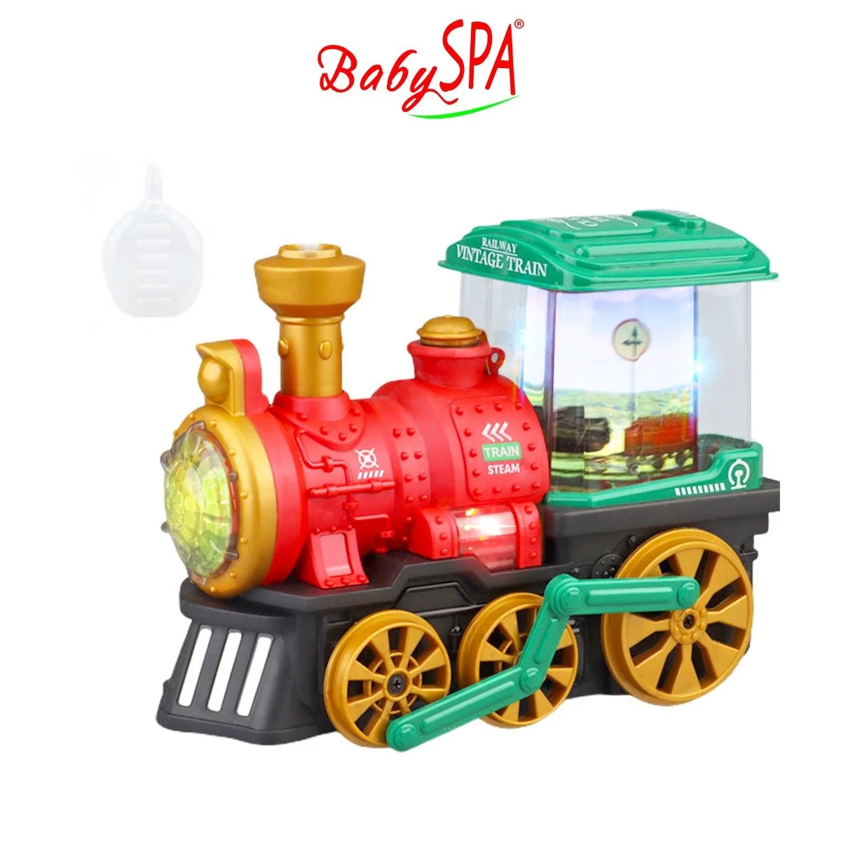 BabySPA Electric Train Retro Colorful Light Music Kids Electric ...