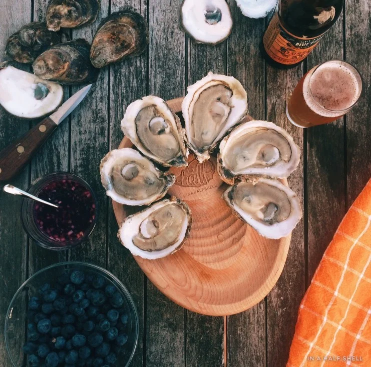 Oysters on the Half Shell with Blueberry Mignonette Recipe — In A Half ...