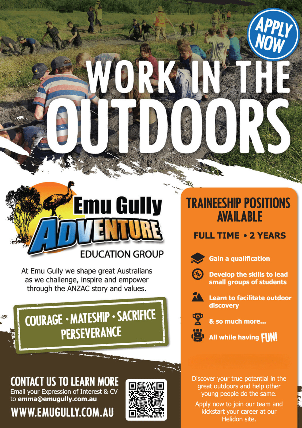 Join the Emu Gully team. Positions available now — Emu Gully Adventure ...