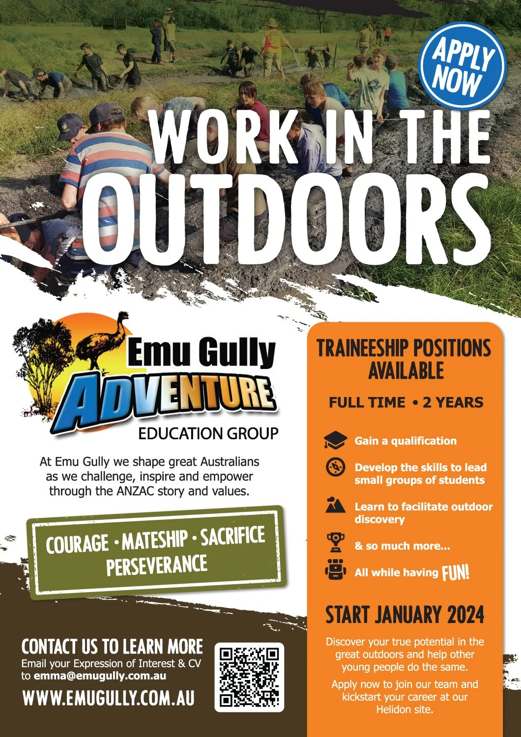 Join the Emu Gully team. Positions available now — Emu Gully Adventure ...