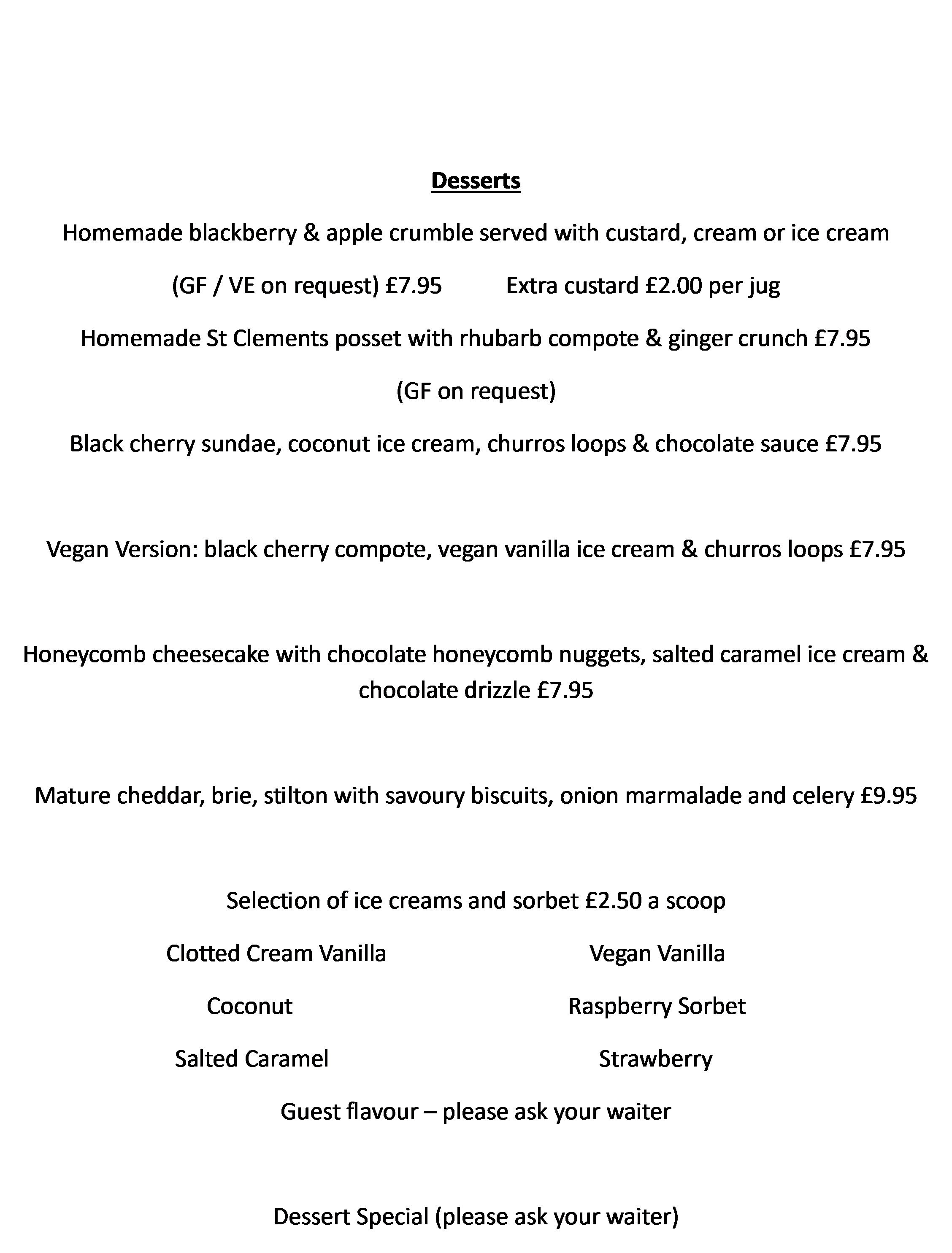 New Winter Menu — The Red Lion Inn