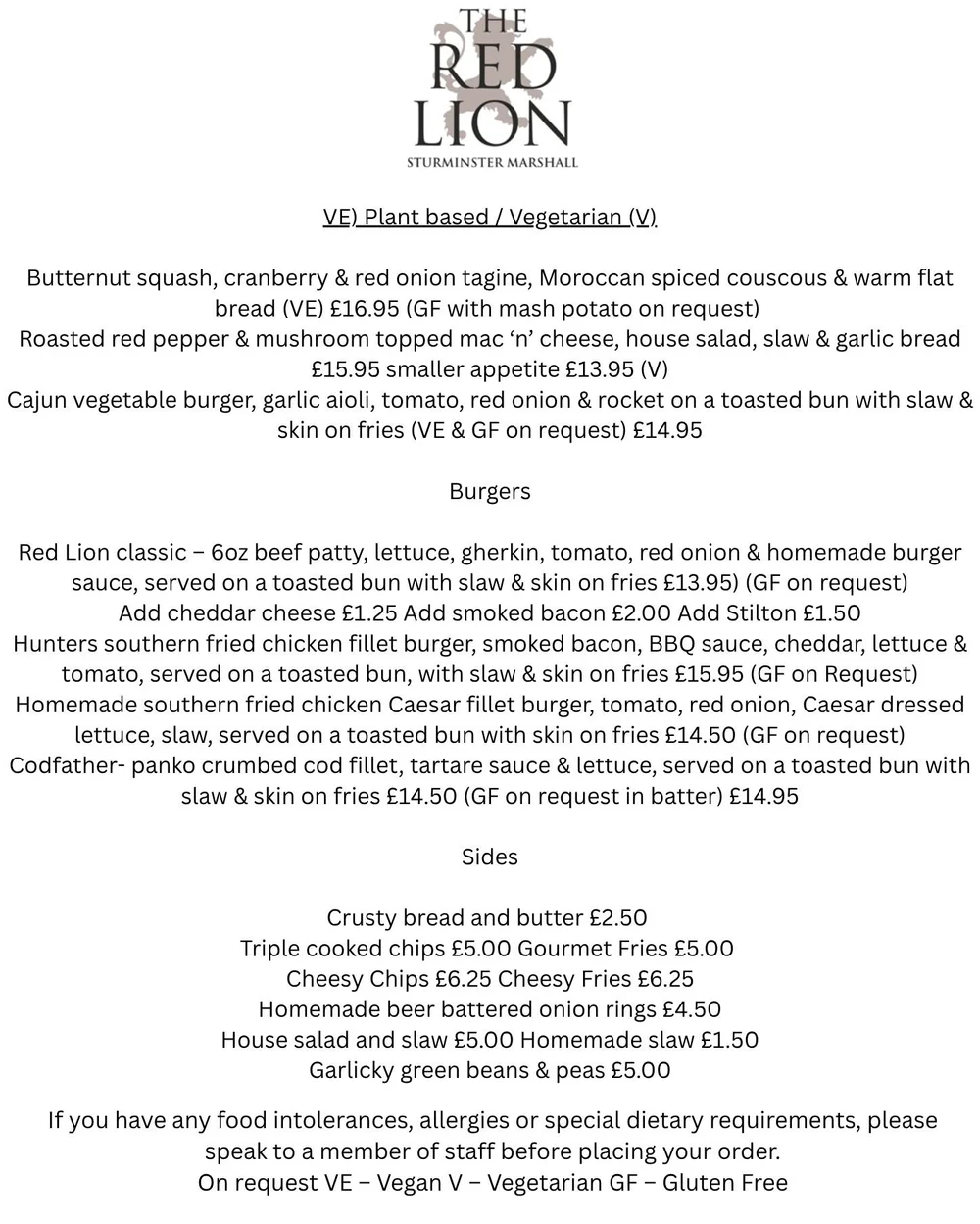 NEW SUMMER MENU — The Red Lion Inn