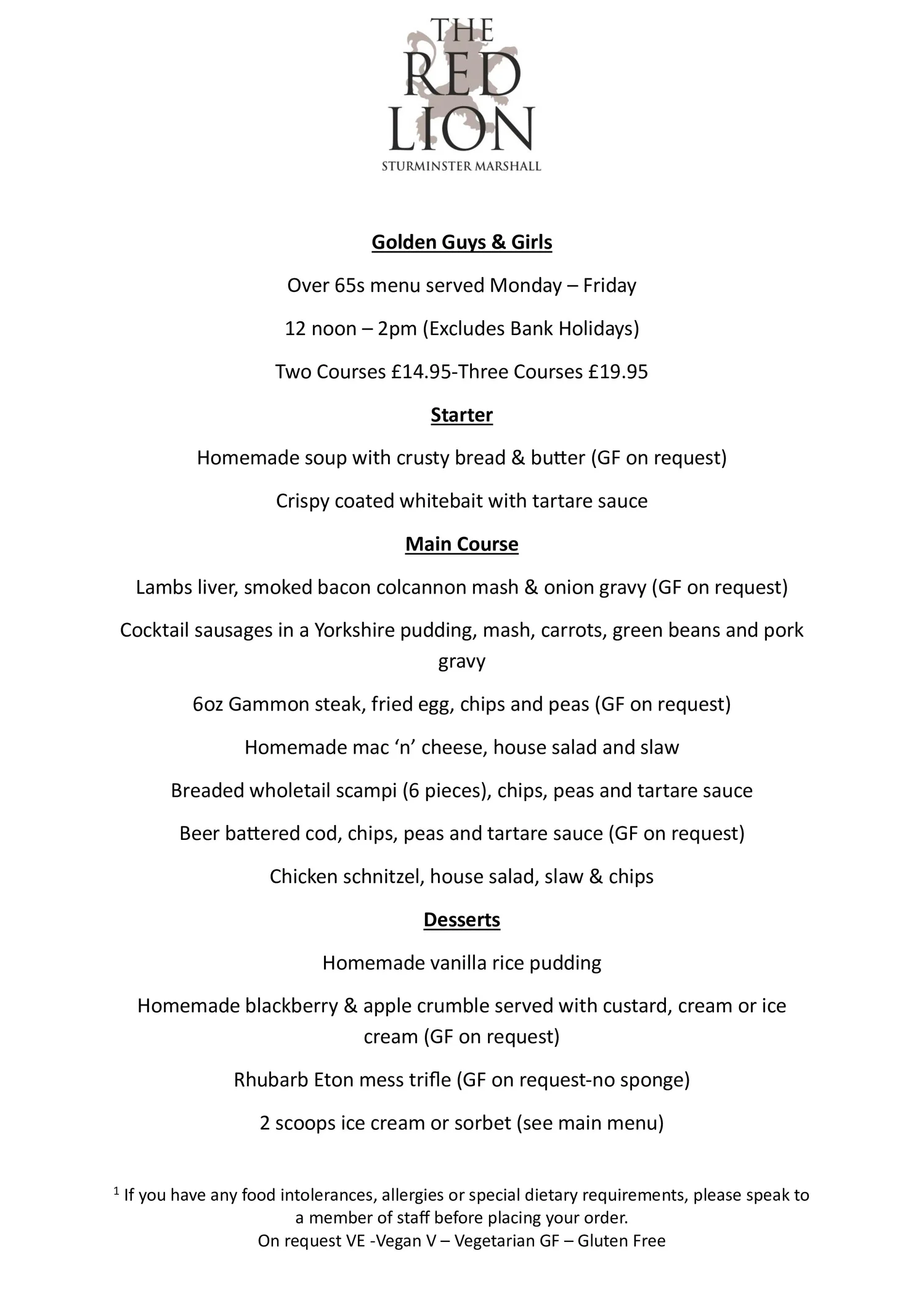 NEW WINTER MENU — The Red Lion Inn