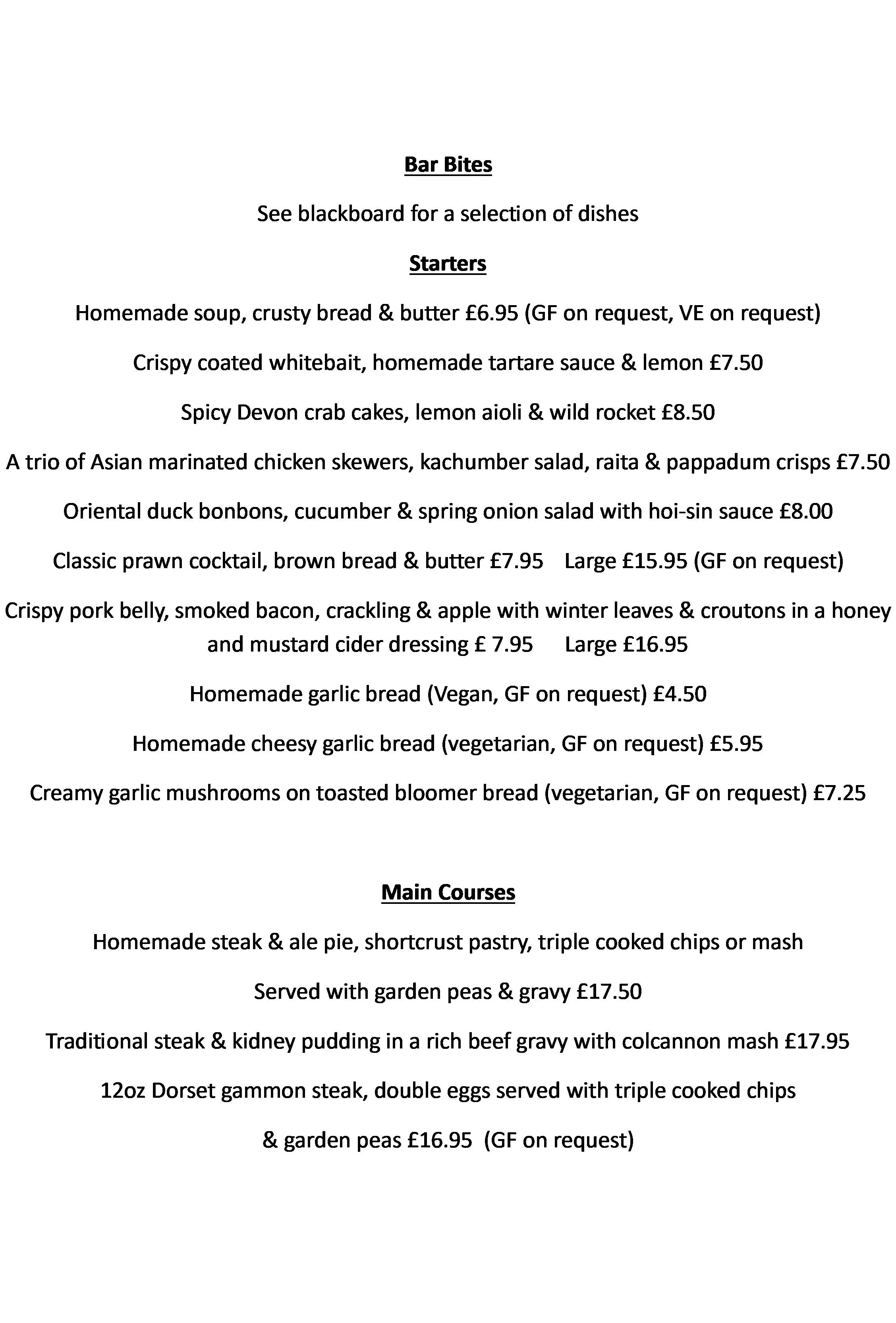 New Winter Menu — The Red Lion Inn