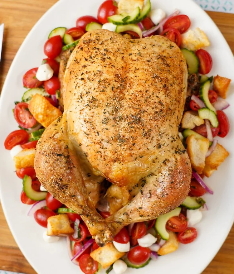 Roasted Chicken with Simple Panzanella Salad — SMART CHICKEN