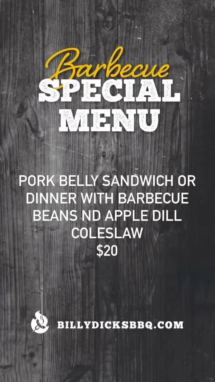 Menu — Billy Dick's Barbecue